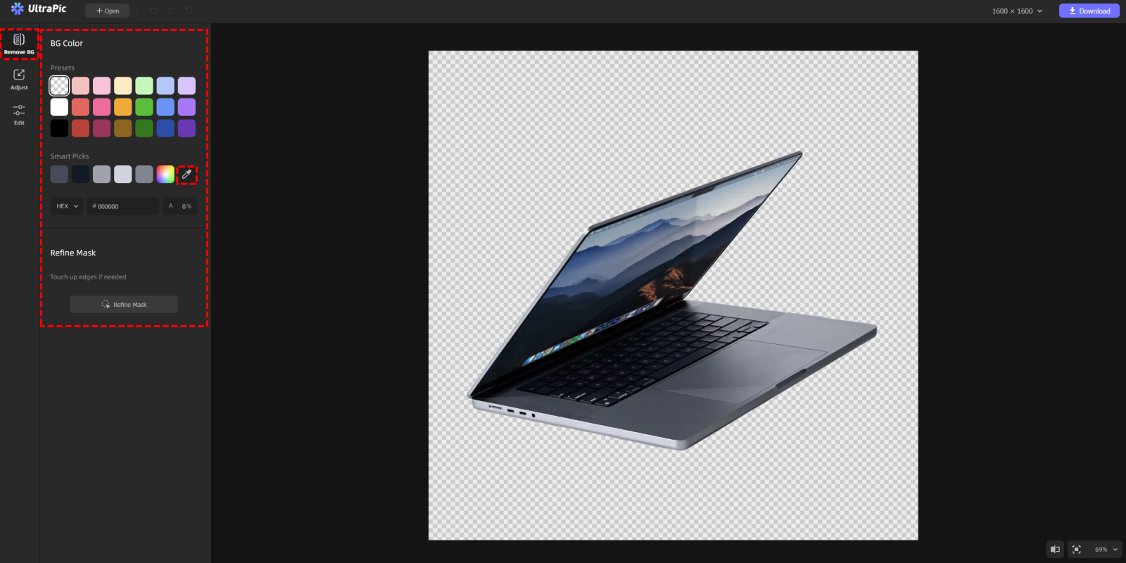How to Use UltraPic to Remove the Background Color of An Image?